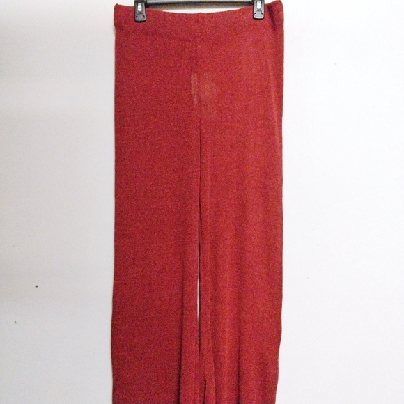 Zara | Pants & Jumpsuits | Zara Knit Linen Blend Wide Leg Culottes Rust ...